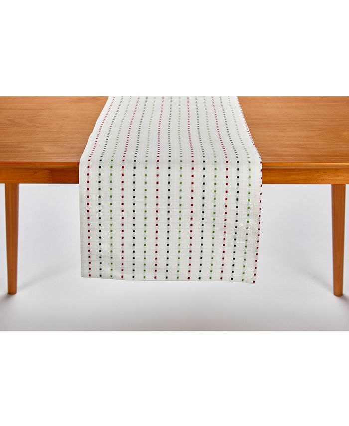 Tableau Holiday Pick Stitch Table Runner, 72" x 14" - Macy's