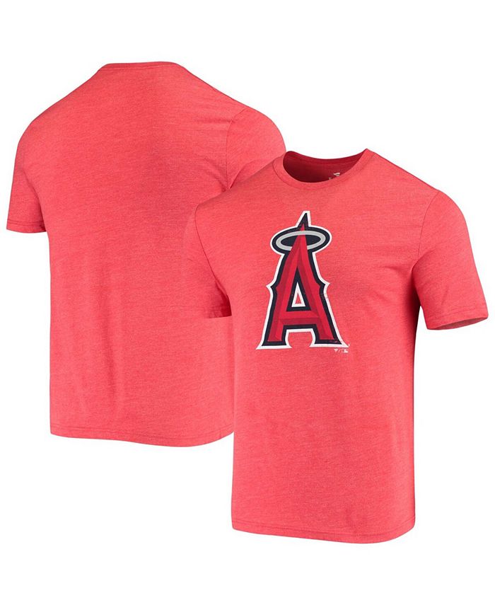 Fanatics Men's Red Los Angeles Angels Weathered Official Logo Tri-Blend ...