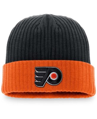 Men's Black Philadelphia Flyers Core Primary Logo Cuffed Knit Hat - Macy's