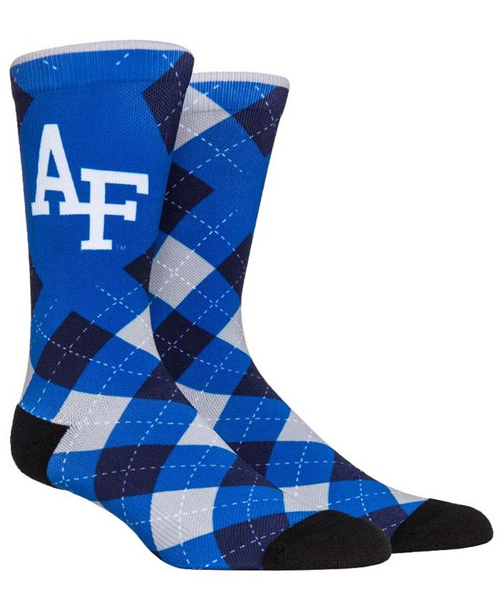 Rock 'Em Men's Blue Air Force Falcons Hyperoptic Argyle Dress Socks ...