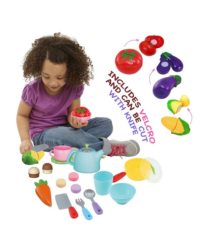 Toy Chef Pretend Play with Magnetic Magic Erase Board Kitchen Set, 46 ...