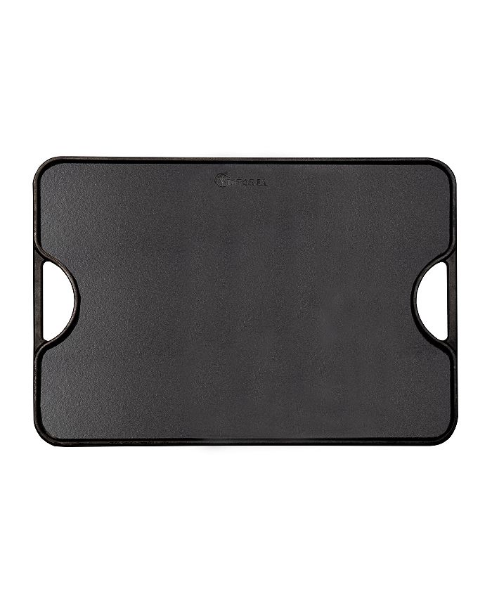 Victoria Large Rectangular Reversible Cast Iron Griddle, Solid, 20" x ...