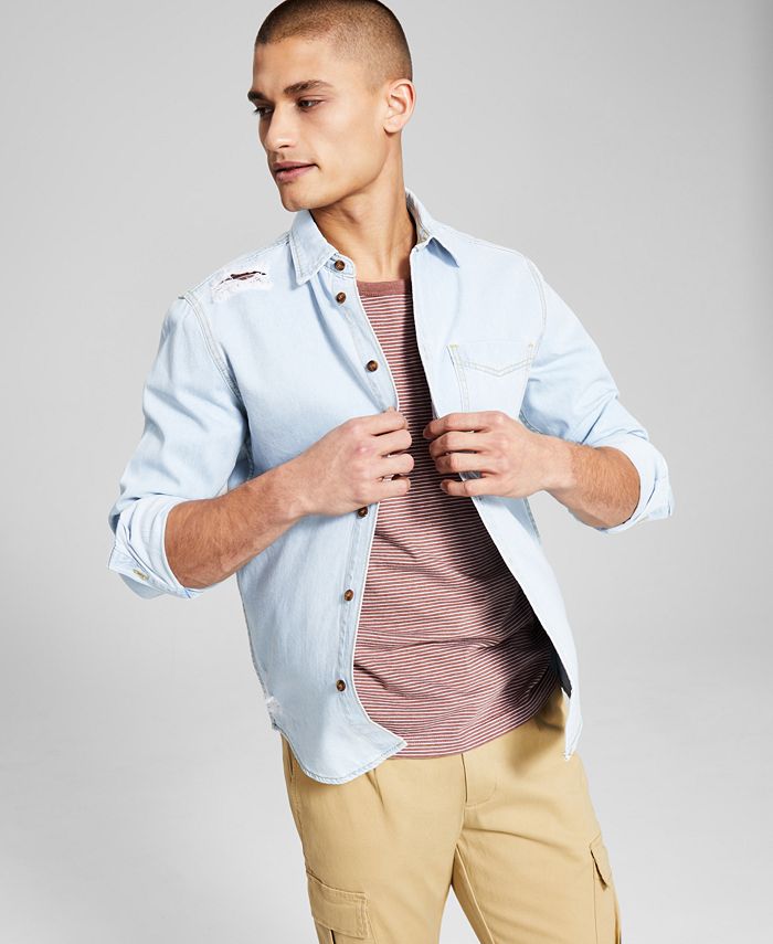And Now This Men's Denim Over Shirt - Macy's