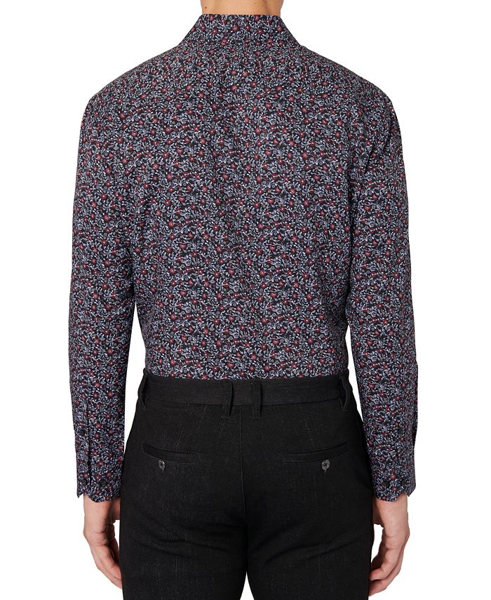 Tallia Mens Slim Fit Non Iron Performance Stretch Floral Print Dress