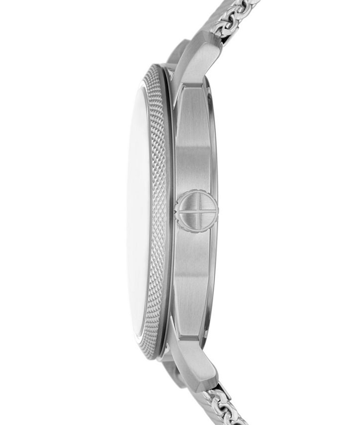 Fossil Men's Machine Silver-Tone Stainless Steel Mesh Bracelet Watch ...