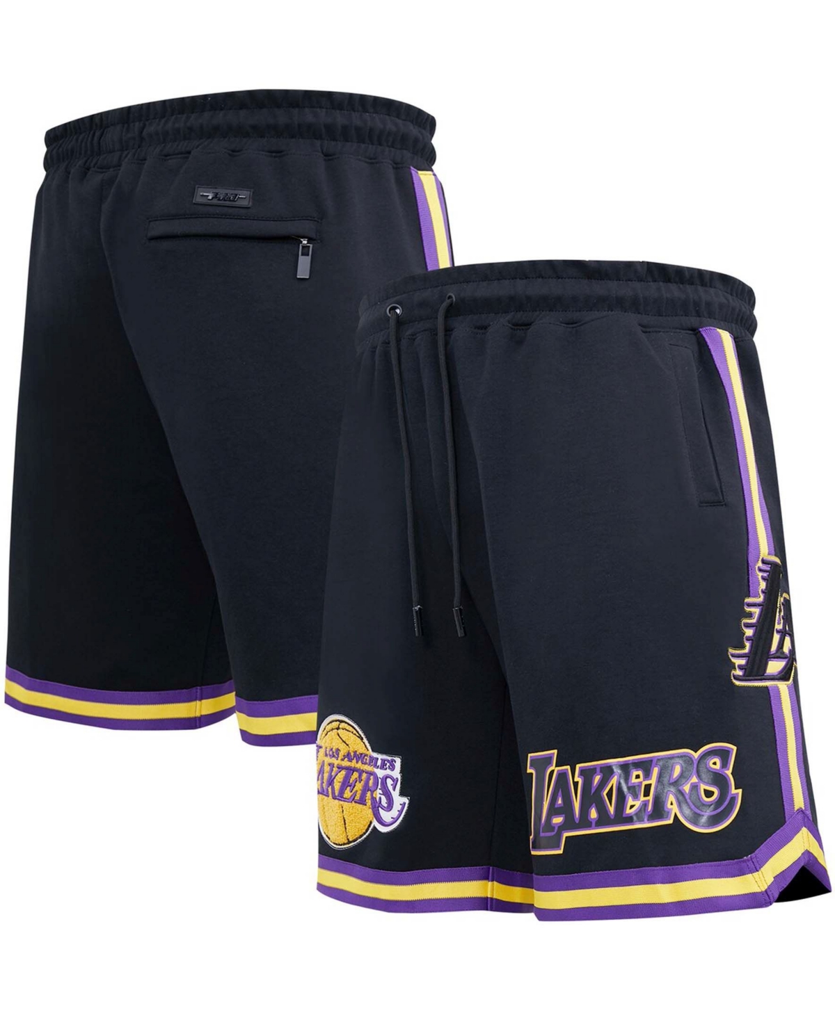 Click here for Mens Black Los Angeles Lakers Chenille Shorts - Bl... prices