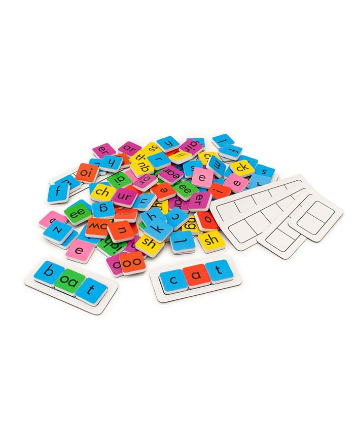 Junior Learning Rainbow Phonics Tiles with Built-in Magnetic Board Educational Learning Set, 106 ...