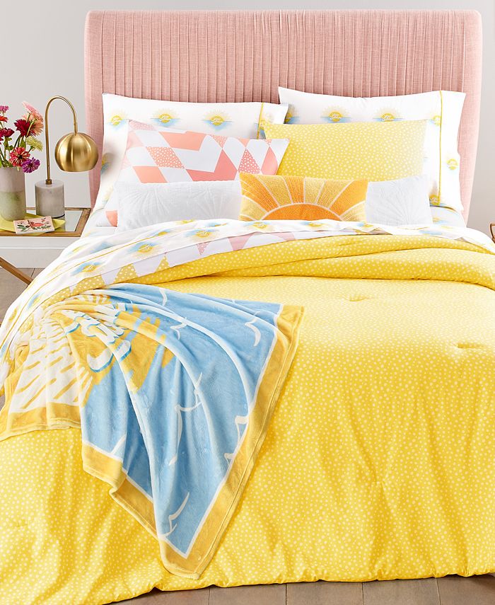 Whim by Martha Stewart Sunburst 3-Pc. Reversible Full/Queen Comforter Set, Created for Macy's ...