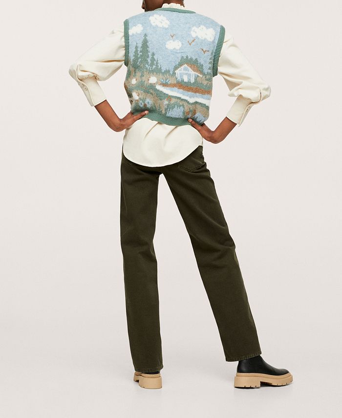 MANGO Women's Knitted Vest with Print - Macy's