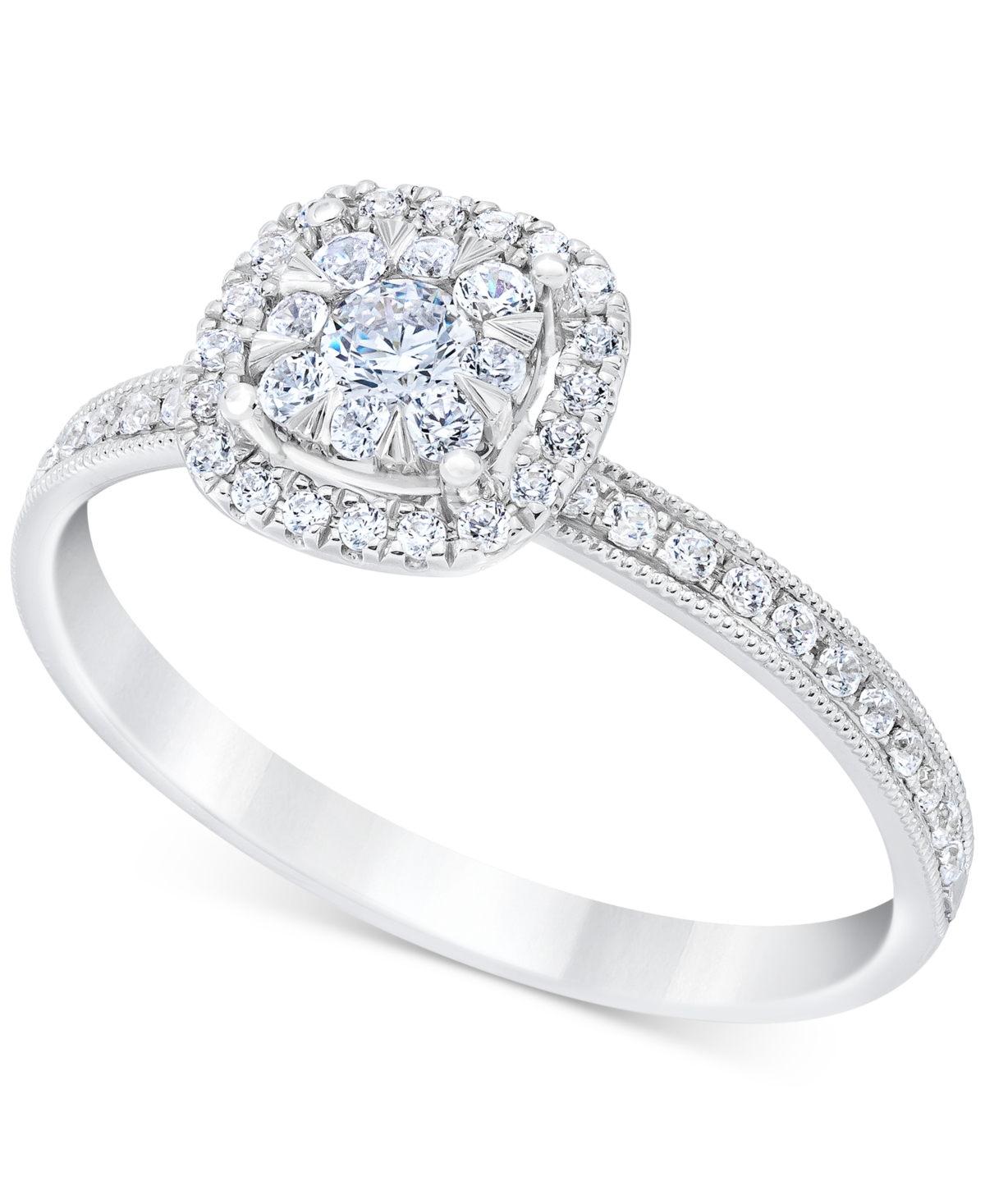 Click here for Diamond Halo Cluster Diamond Engagement Ring (3/8... prices
