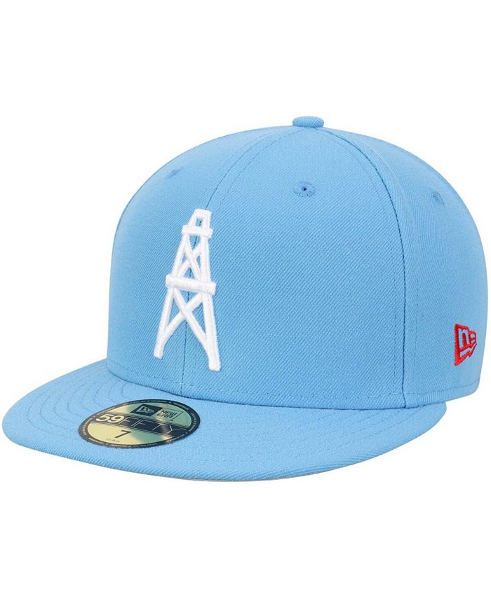 New Era Men's Light Blue Houston Oilers Team Basic Throwback 59FIFTY ...