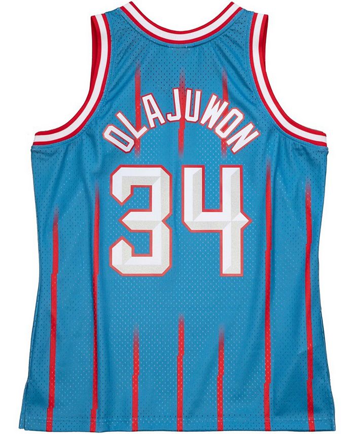 Mitchell And Ness Mens Hakeem Olajuwon Light Blue Houston Rockets 1996