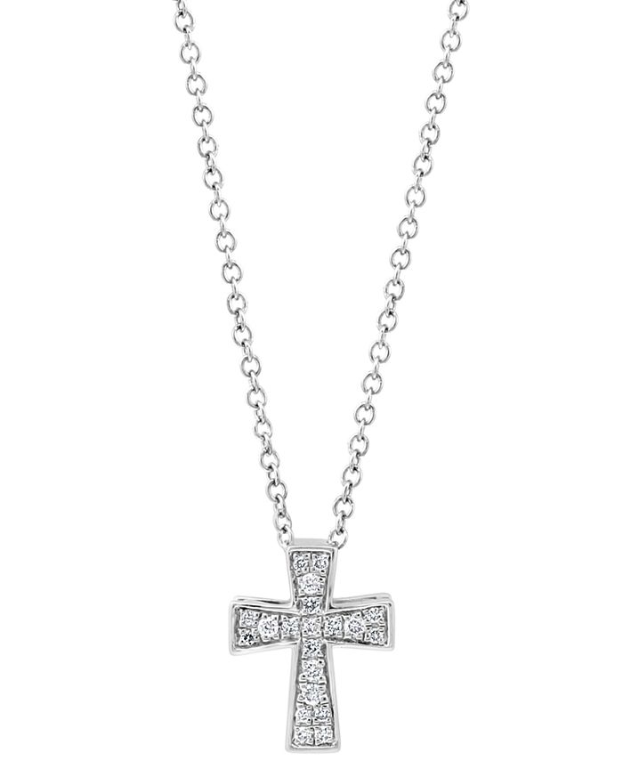 EFFY Collection EFFY® Diamond Cross 18" Pendant Necklace (1/10 ct. t.w ...