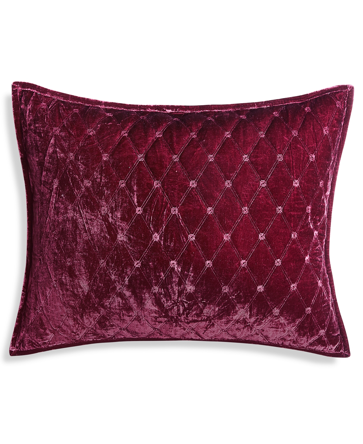 Martha Stewart Collection Diamond Tufted Velvet Quilted King Sham ...