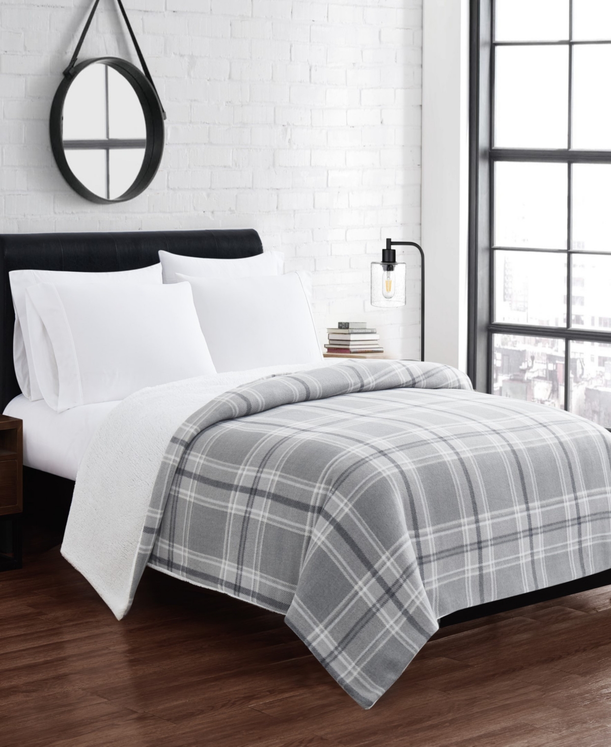 Click here for Cannon Cozy Teddy Plaid Blanket  King - Gray prices