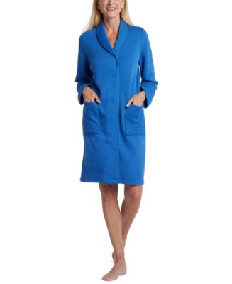 Miss Elaine Knit Snap Gripper Pocket Robe - Macy's