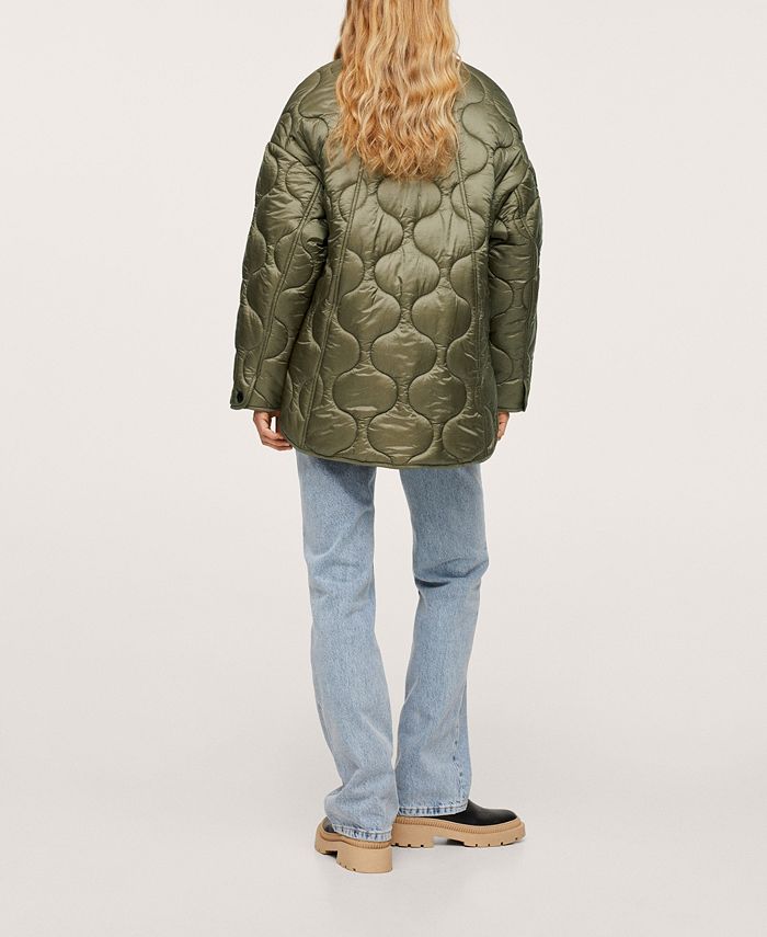MANGO Women's Satin Quilted Jacket - Macy's
