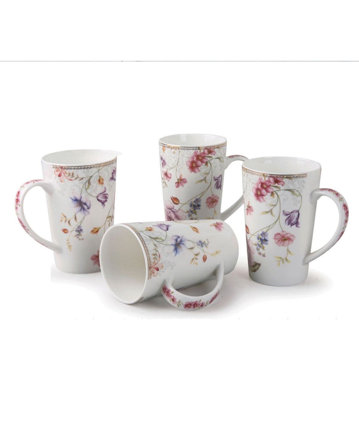 Click here for Tall Mugs by Lorren Home Trends Floral Design  Set... prices