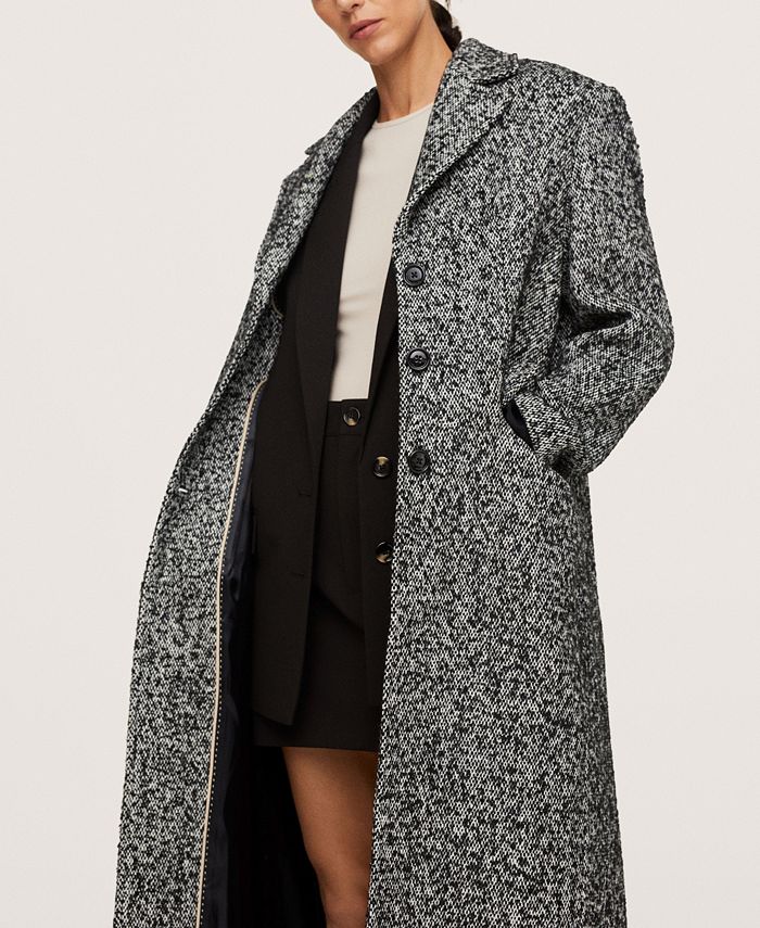 MANGO Women's Flecked Wool-Blend Coat - Macy's