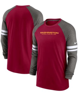 Men's Burgundy, Charcoal Washington Football Team Performance Raglan ...
