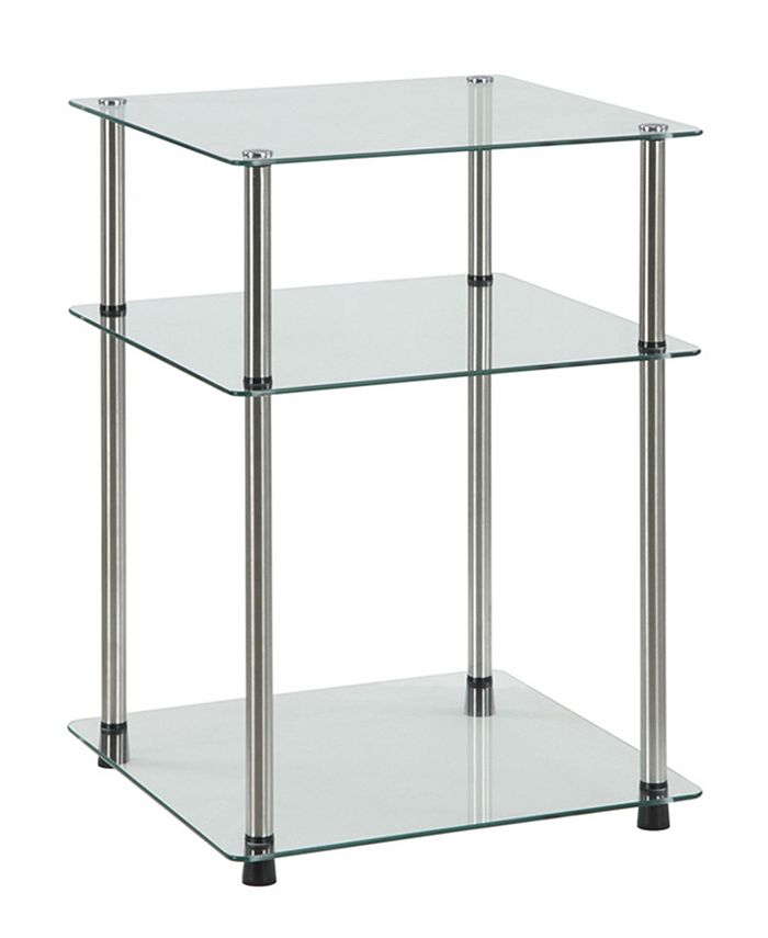 Convenience Concepts Designs2Go Classic Glass 3 Tier End Table - Macy's