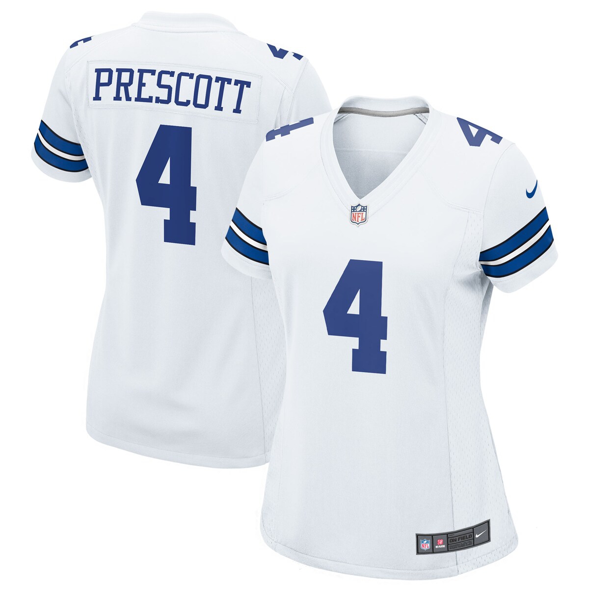 Nike Womens Dak Prescott Dallas Cowboys Team Game Jersey - White