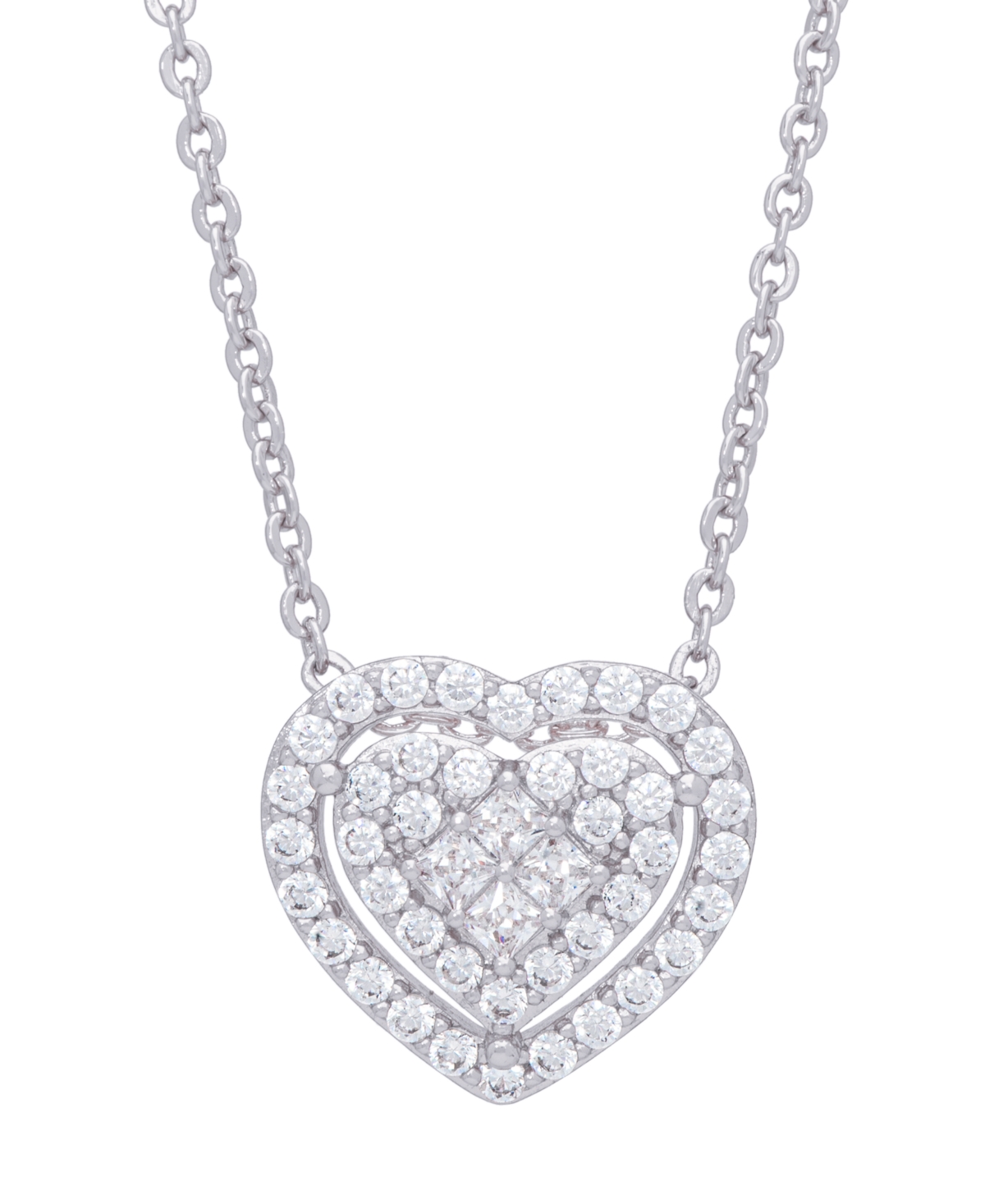 Click here for Cubic Zirconia Heart Necklace in Fine Rose Gold Pl... prices