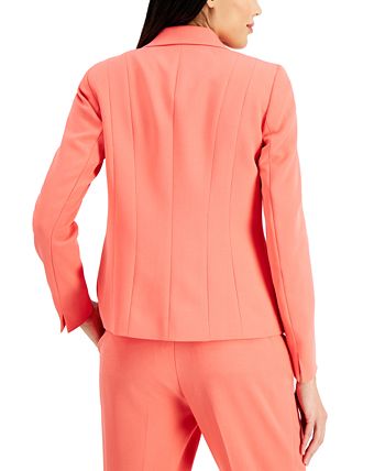 Kasper Notched Collar Seamed Jacket - Macy's