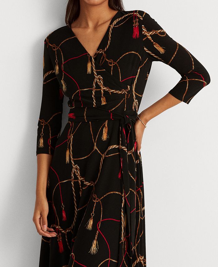 Lauren Ralph Lauren Tassel Print Surplice Jersey Dress Macys
