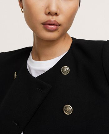 MANGO Women's Double-Breasted Jacket with Buttons - Macy's