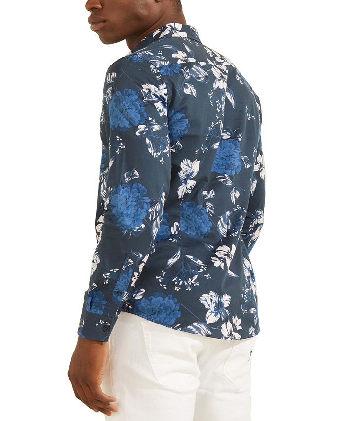 GUESS Men's Luxe Camelia Cascade Shirt - Macy's