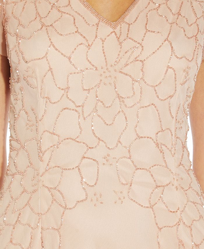 Papell Studio Beaded V-Neck Gown - Macy's