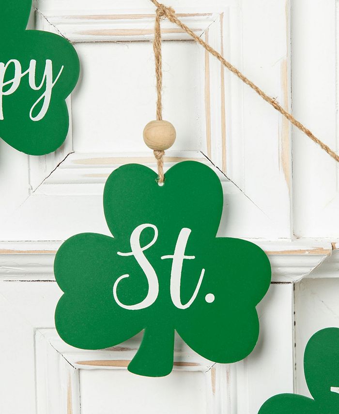 Glitzhome 6' Metal Shamrocks Garland - Macy's