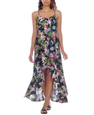 Raviya Floral-Print Swim Cover-Up Dress - Macy's