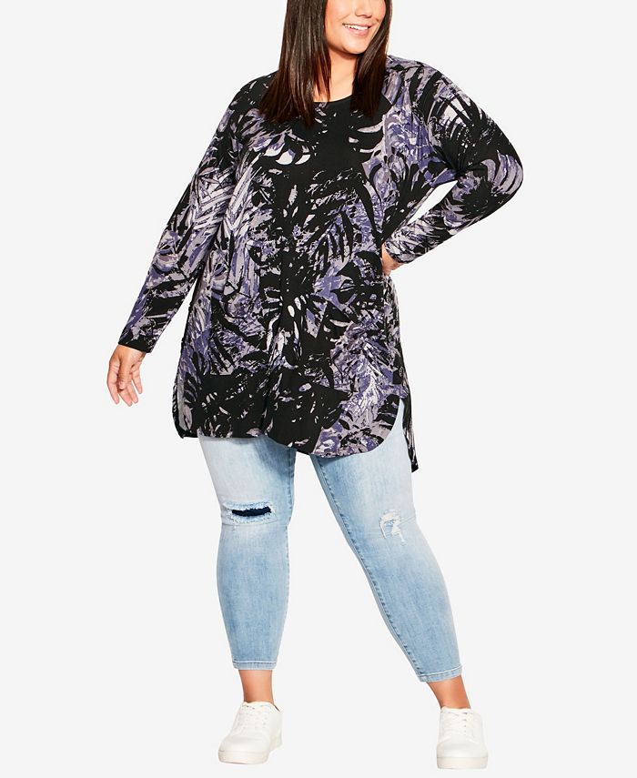 Avenue Plus Size Clare Print Tunic Top & Reviews - Tops - Plus Sizes ...