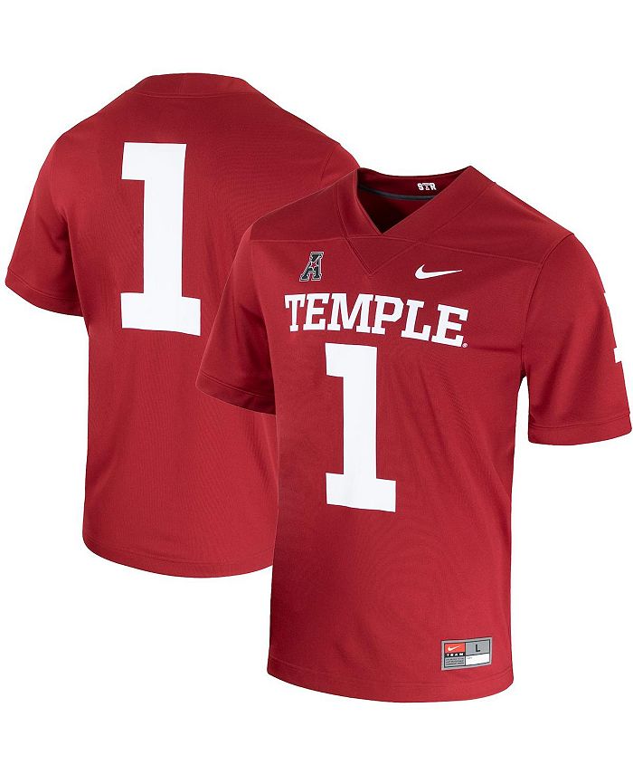 Nike Men's Number 1 Cherry Temple Owls Football Jersey - Macy's