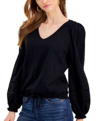 INC International Concepts Women's Blouson-Sleeve Top, Created for Macy ...