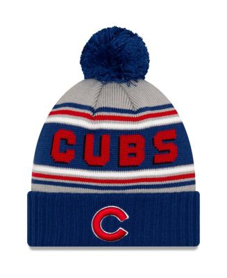 Men's Royal Chicago Cubs Cheer Cuffed Knit Hat with Pom - Macy's