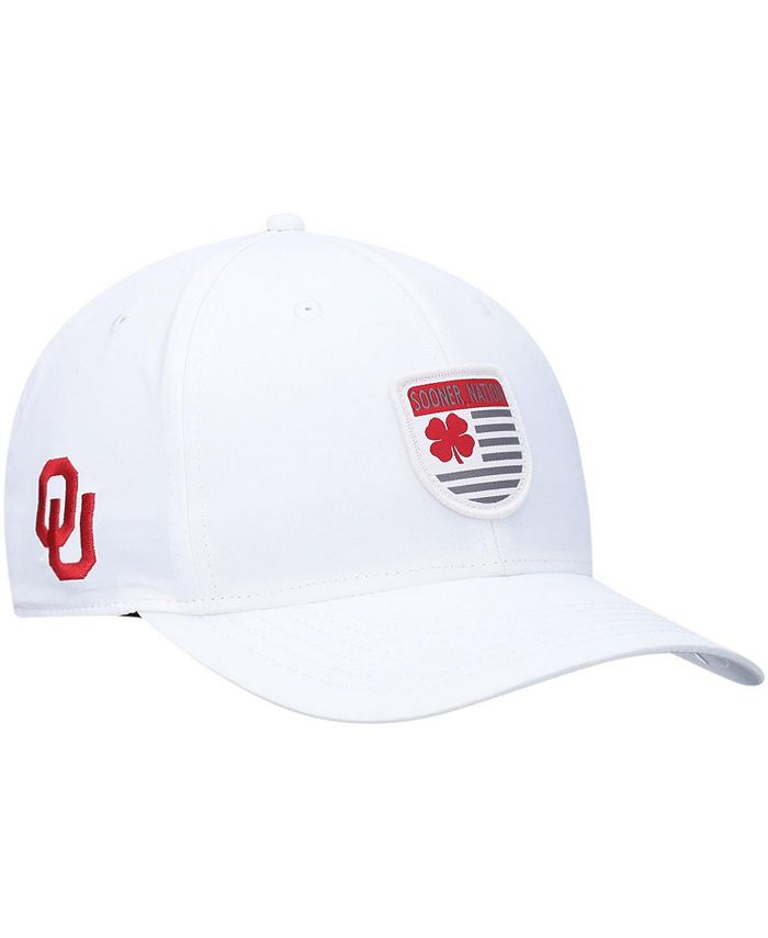 Black Clover Men's White Oklahoma Sooners Nation Shield Snapback Hat ...