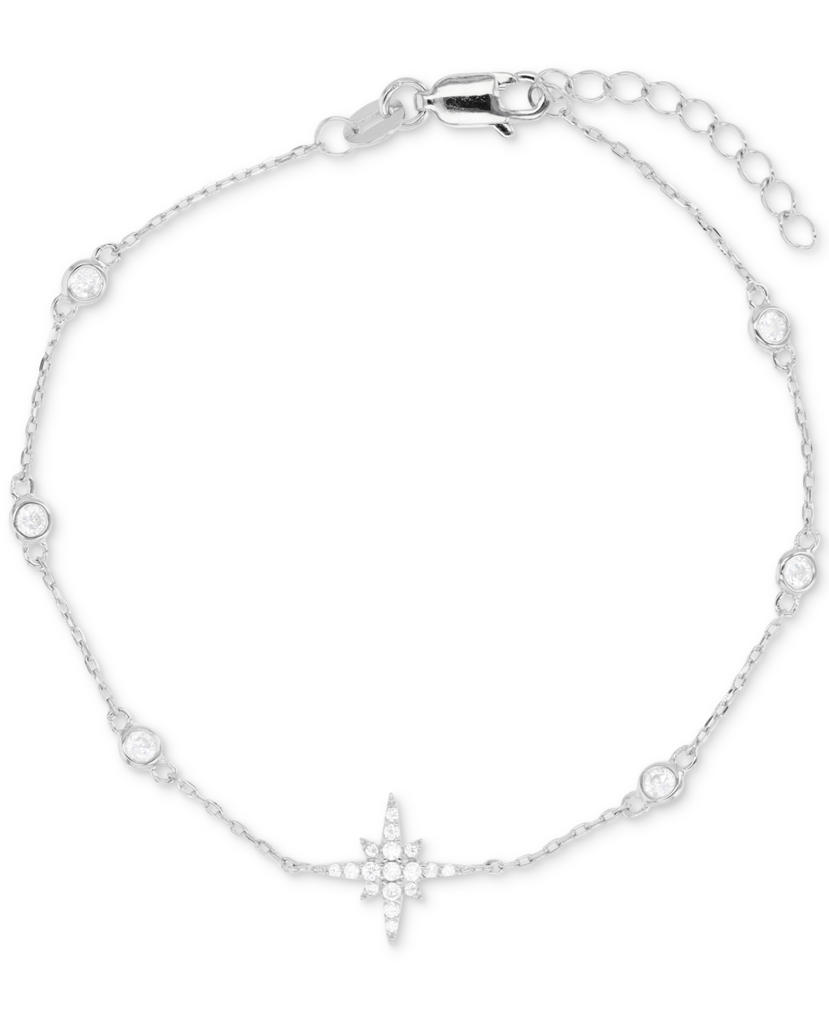 Click here for Cubic Zirconia Starburst Chain Bracelet - White prices