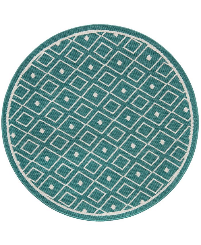 Bayshore Home Outdoor BH Pashio Trellis II Kafes 4' x 4' Round Area Rug ...