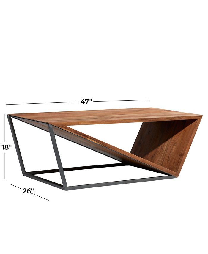 Rosemary Lane Small Metal and Wood Triangular Table for Home Display ...