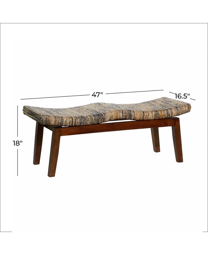 Rosemary Lane Mahogany Contemporary Bench - Macy's