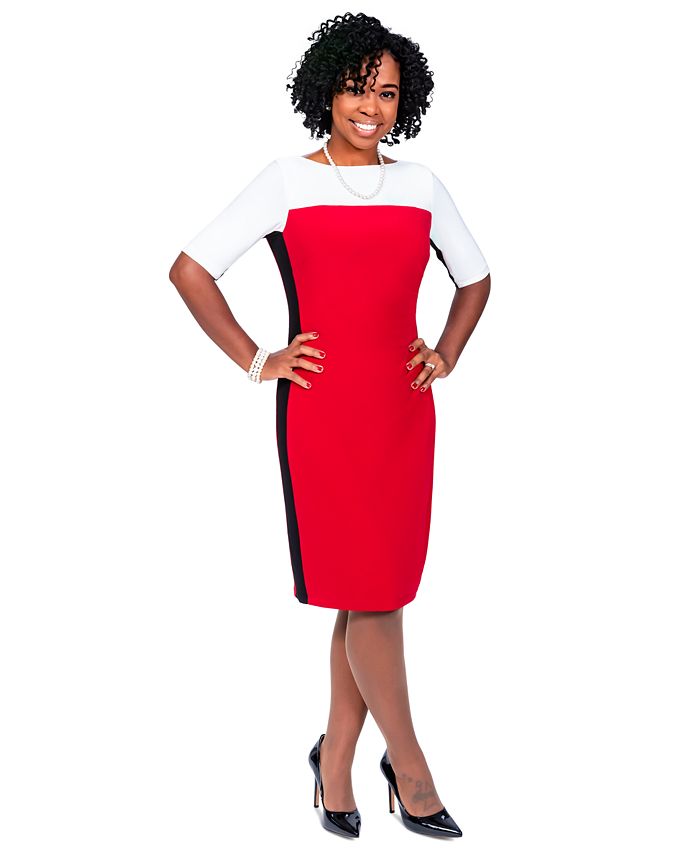 Kasper Colorblocked Sheath Dress - Macy's