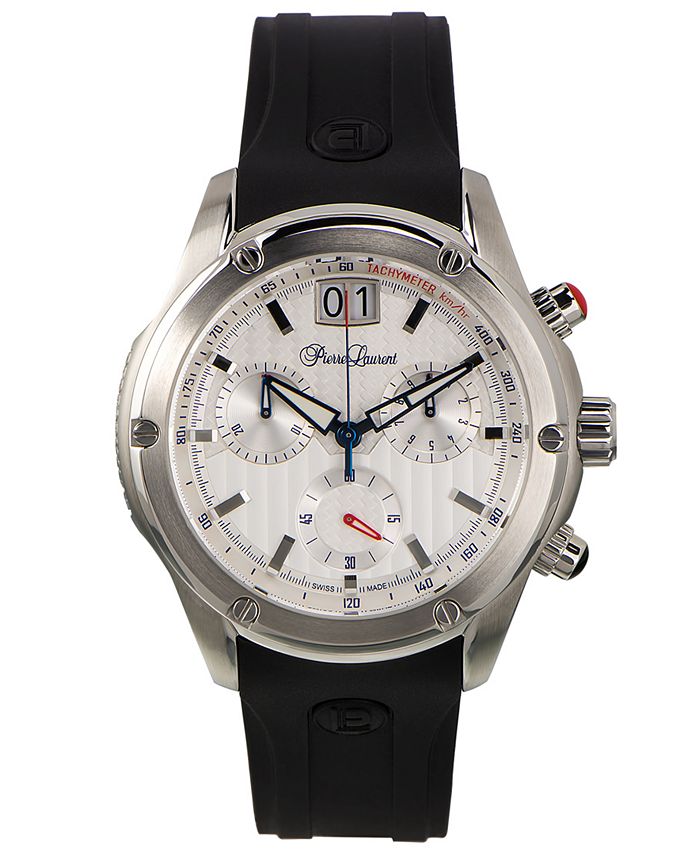 Pierre Laurent Men's Performance Swiss Chronograph Rubber Strap Watch ...