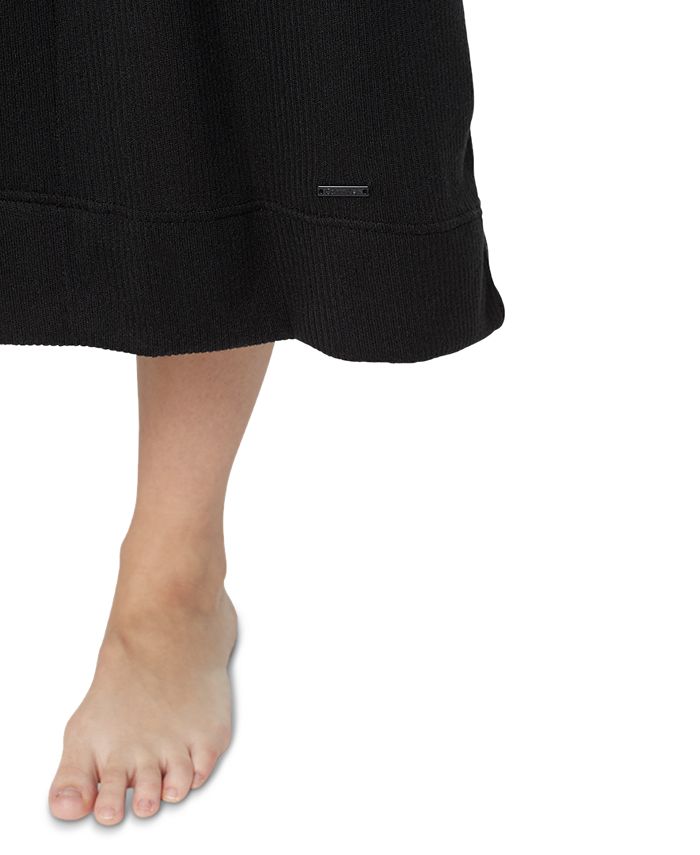Calvin Klein Women's Wide-Ribbed Knit Ease Wrap Robe - Macy's