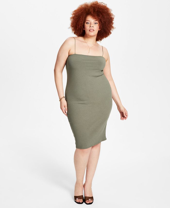 Bar Iii Trendy Plus Size Ribbed Bodycon Dress Created For Macys Macys