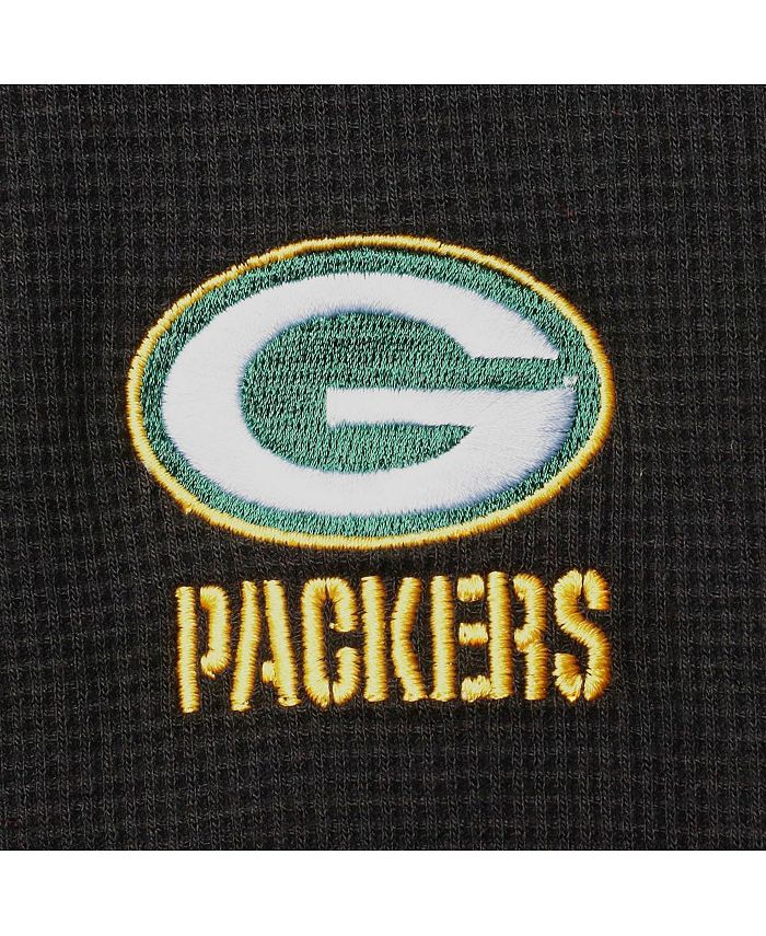 Dunbrooke Men's Black Green Bay Packers Logo Maverick Thermal Henley ...