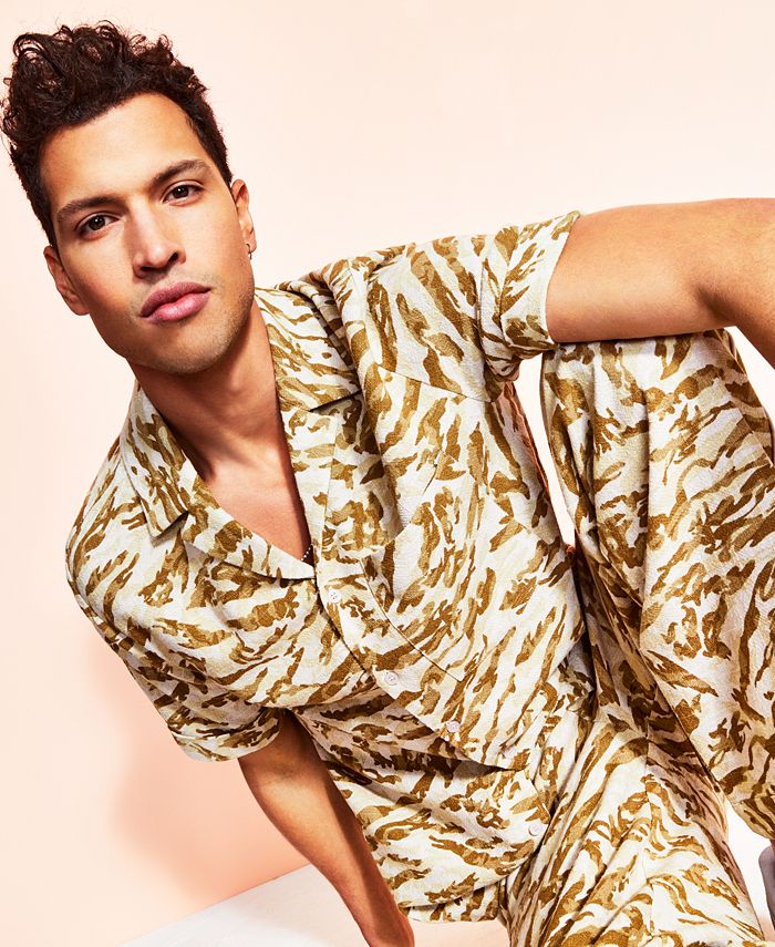 Royalty by Maluma Men's Relaxed-Fit Camouflage Shirt, Created for Macy ...