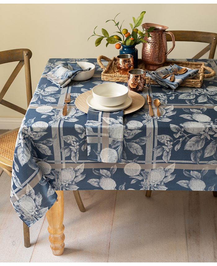 Benson Mills Citrus Bounty Jacquard Denim Tablecloth, 60" x 120" - Macy's